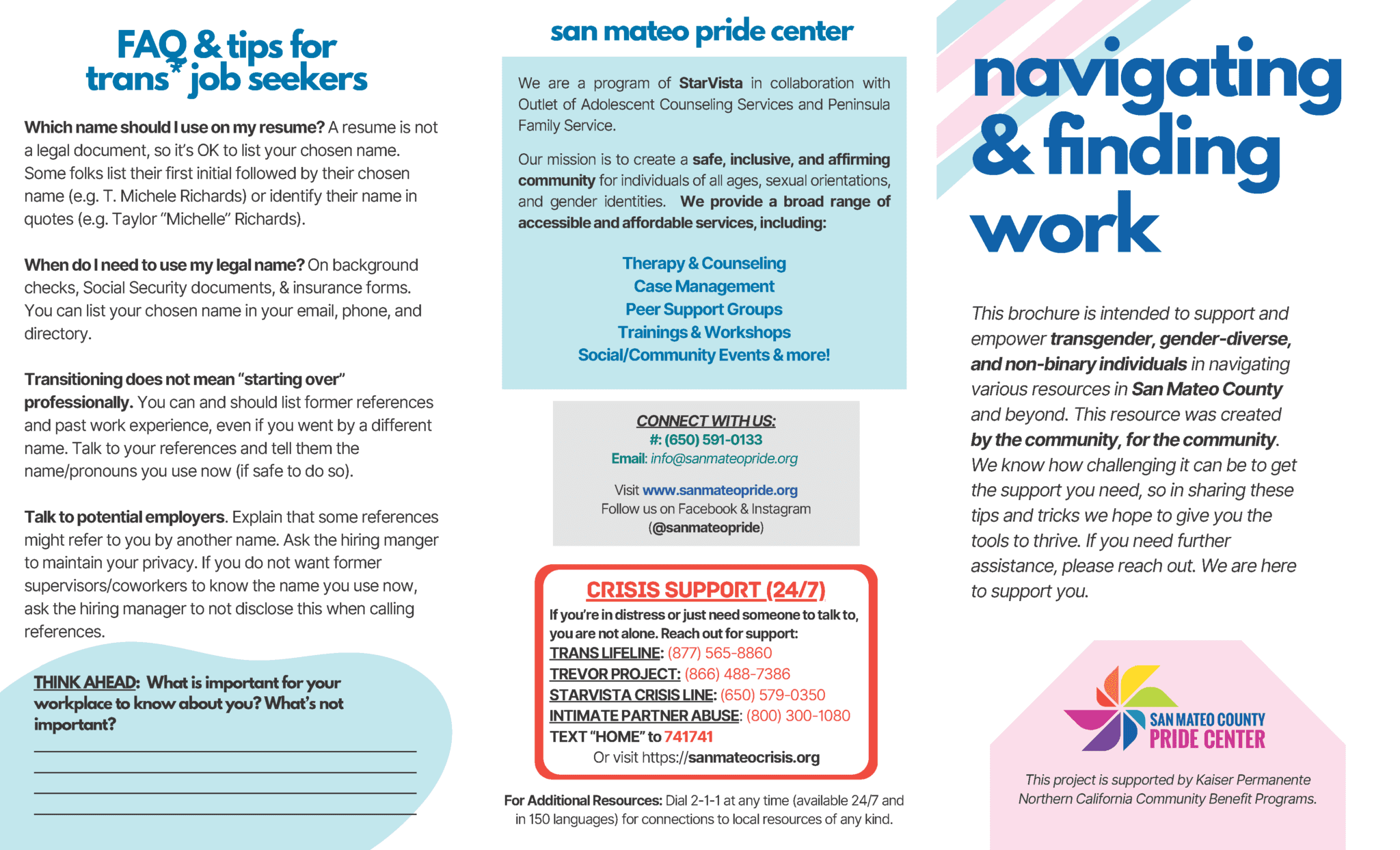 Resource Roadmap - Transgender Resources San Mateo County